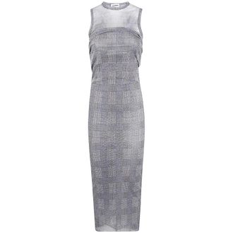 Jean Paul Gaultier Plaid Mesh Sheer Panel Dress - - Dresses - Damen - Grau - M