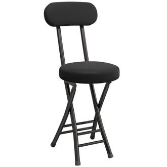 Generic Klapphocker Faltbar 4cm Dickes Sitzkissen Aus PU-Leder Rahmen Aus Kohlefaser Klappstuhl Bis 110 Kg Hocker Klappbar f&uuml;r K&uuml;che, Esszimmer, Innen- und Au