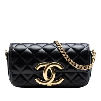 Chanel Sac bandouli&egrave;re Pre-owned en cuir dagneau matelass&eacute; - Femme - Pre-owned - Noir - Taille: ONE Size