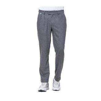 04651/ Graue Flanellhose Gerader Schnitt Rei&szlig;verschluss - - Trousers - Herren - Grau - S