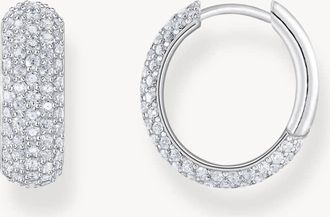 Thomas Sabo Creolen aus Sterlingsilber mit wei&szlig;em Detail