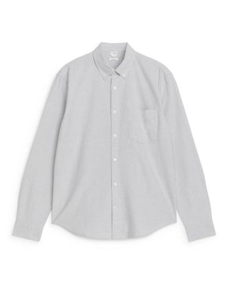Arket Oxford-Hemd Mit Normaler Passform -Grau