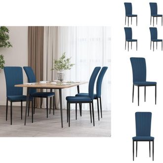 vidaXL Esszimmerst&uuml;hle 4 Stk. Blau Samt - Samtsessel - Esszimmerst&uuml;hle Blau - St&uuml;hle K&uuml;che - Moderner Sessel - Bequeme St&uuml;hle
