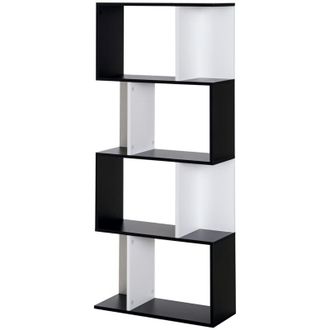 HOMCOM Biblioth&egrave;que &agrave; 5 niveaux, meuble de rangement en forme de S avec &eacute;tag&egrave;res, &eacute;tag&egrave;re de rangement pour salon, chambre bureau, 60 x 24 x 148 cm