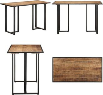 vidaXL Esstisch 120 cm Raues Mangoholz - Industrieller Esstisch - Esstisch Holz - Mangoholz Tisch - Wohnzimmer Möbel - Esszimmertisch - Home & Living