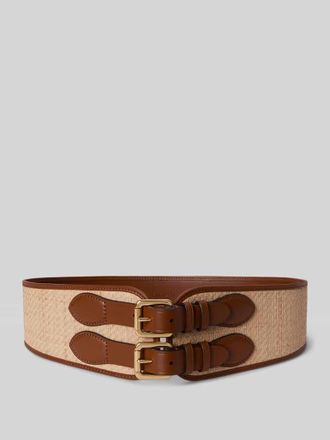 Lauren Ralph Lauren Tailleng&uuml;rtel aus Strohgeflecht mit doppelter Dornschlie&szlig;e