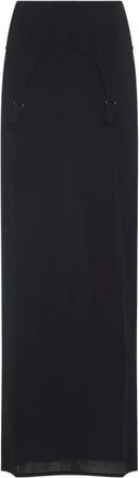 Jean Paul Gaultier Femme, Jupes, Noir, Taille: 34 FR Asymmetrical Buckle Maxi Skirt