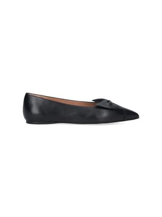 Ferragamo Pointed Toe Black Nappa Flats - Gr. 5_5 - in Schwarz