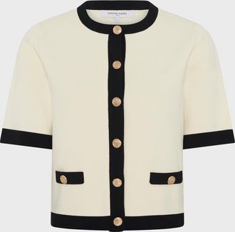 Gerard Darel Gilet bicolore en maille - LAILA - Ecru