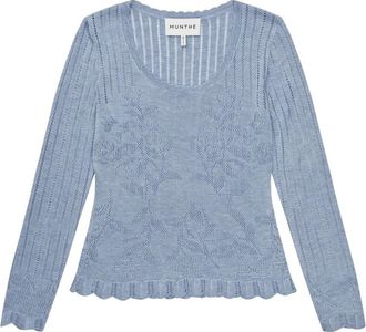 Munthe Femme, Pulls, Bleu, Taille: 44 FR Tricot &agrave; col rond
