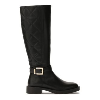 Kazar Schwarze Stiefel mit dekorativem Steppmuster - - Shoes - Damen - Schwarzk - 37 EU
