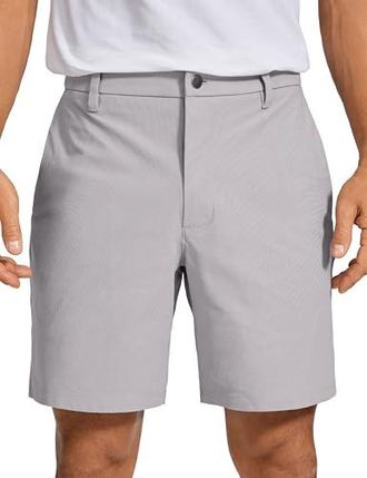 CRZ YOGA Short de Golf Confortable Toute la journ&eacute;e pour Homme Extensible l&eacute;ger d&eacute;contract&eacute; avec Poches Gris de Mouette 42-44