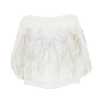 Alberta Ferretti Femme, Blouses et Chemises, Multicolore, Taille: 38 FR Blouse Imprim&eacute;e Semi-transparente