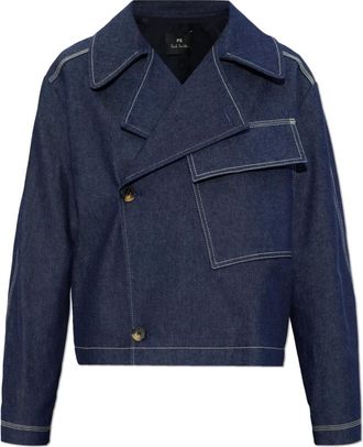 Paul Smith Femme, Vestes, Bleu, Taille: 38 FR Veste en jean crois&eacute;e