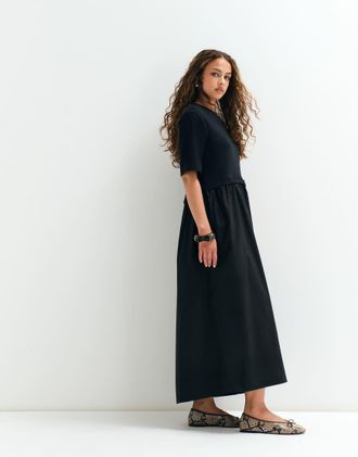 Asos ASOS ADAPTIVE robe midi hybride en jersey noire