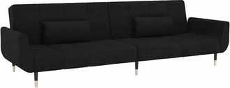 vidaXL vidaXL Schlafsofa 2-Sitzer mit 2 Kissen Schwarz Samt