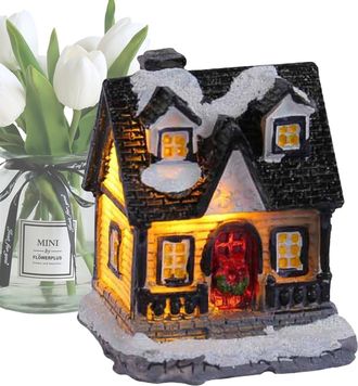 Generic Weihnachtsdorfh&auml;user B&uuml;ro Weihnachtshaus LED Dekoration Saisonale Dekore Tischplatte Farbbest&auml;ndige H&auml;user f&uuml;r Desktop, Couchtisch, Esstisch, Schrank