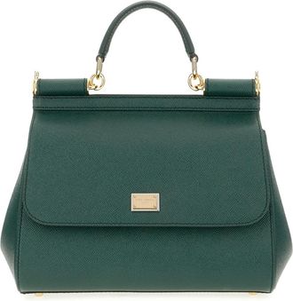 Dolce & Gabbana Femme, Sacs, Vert, Taille: ONE Size Sicily Large Handbag