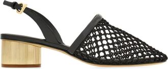 Ferragamo Femme, Chaussures, Noir, Taille: 36 EU Kay 40 Mesh And Leather Slingback