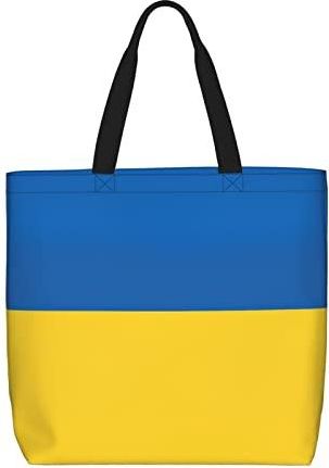 Generic Sac De Courses Drapeau De LUkraine Sac Enfant Pliable De Grande Capacit&eacute; Sacs En Toile Pour Femmes, Pour Filles, Burea, Voyage, Femmes