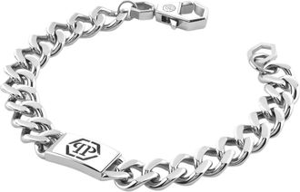 Philipp Plein Armb&auml;nder - Armband Plein Tag - Gr. L - in Silber - f&uuml;r Damen