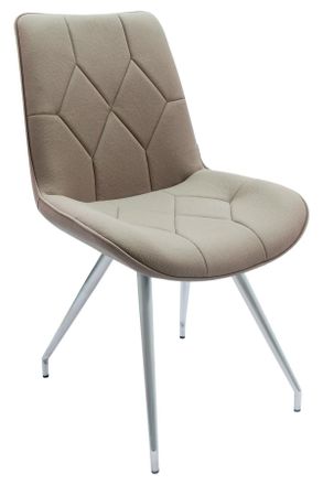 Novel Stuhl, Taupe, Edelstahl, Metall, Textil, Rundrohr, 51x89x66 cm, Esszimmer, St&uuml;hle, Esszimmerst&uuml;hle, Vierfu&szlig;st&uuml;hle