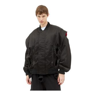 Walter Van Beirendonck Gl&auml;nzende Tunnel Bomberjacke - - Jackets - Herren - Schwarzk - XL