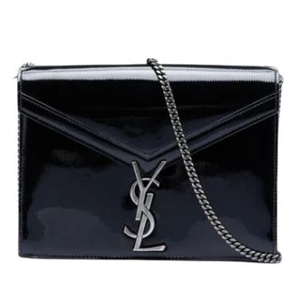 Saint Laurent Sac port&eacute; &eacute;paule Cassandra en cuir verni Pre-owned - Femme - Pre-owned - Noir - Taille: ONE Size