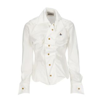 Vivienne Westwood Wei&szlig;es Baumwollhemd mit Asymmetrischem Kragen - - Blouses & Shirts - Damen - Wei&szlig; - XS
