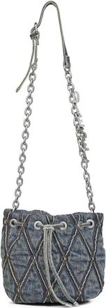 Diesel Femme, Sacs, Gris, Taille: ONE Size Sac Seau en Denim avec Charms en Cristal