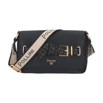 Pollini Schultertasche mit genarbtem G&uuml;rtel - - Bags - Damen - Schwarzk - ONE SIZE
