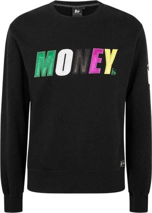 Money Clothing Sweatshirt f&uuml;r Herren, Rundhalsausschnitt, Satin (Schwarz)
