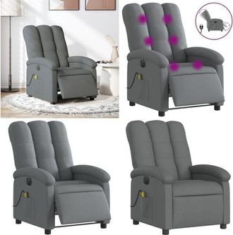 vidaXL Massagesessel Elektrisch Dunkelgrau Stoff - Relaxsessel - Massagesessel - Elektrisches Sofa - Fernsehsessel - Lounge Chair - Home & Living