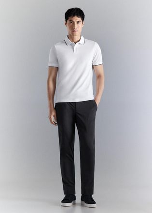 Mango Polo piqu&eacute; confort extensible blanc - Homme - XXL - MANGO MAN