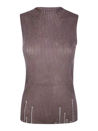 Uma Wang Pull Col Rond - Marron