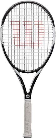 Wilson Tennisschl&auml;ger, Federer Team 105, Unisex, Anf&auml;nger und Freizeitspieler, Griffst&auml;rke L3, Wei&szlig;/Schwarz, WRT30730U3