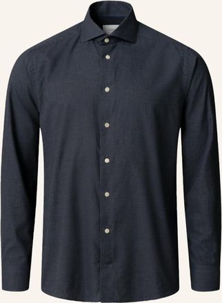 Eton Signature-Flanell-Hemd Microcheck Slim Fit blau