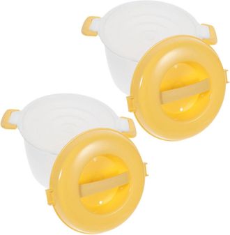 Cabilock 2 Stück Mikrowellen-reiskocher Wiederverwendbar Platzsparend Multifunktional Leichte Aufbewahrungsbox Für Reis Gemüse Und Brei Isolierend Hitzebeständ