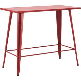 Oviala Oviala - Table haute de jardin en acier rouge