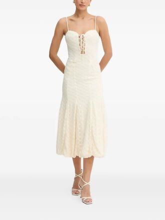 Bardot Midikleid mit Schnürung - Weiß