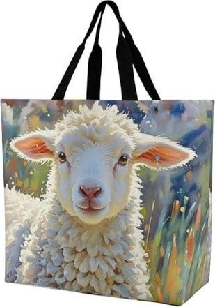 Generic Moutons De Couleur Sac Fourre-Tout R&eacute;utilisable Sacs Grand Sac A Main Femmes Pour Travail Shopping Voyage