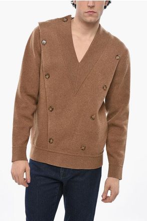Burberry Wool Blend V-Neck Sweater Größe M