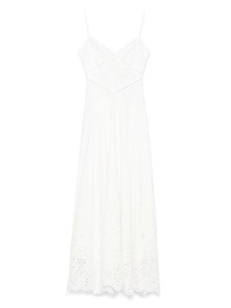 Self Portrait Maxikleid mit Stickerei - Weiß