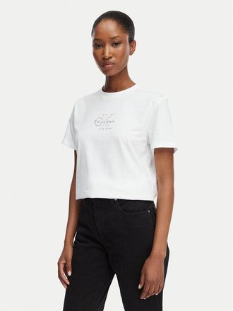 Calvin Klein Jeans T-Shirt Classic Monologo LV047D873G Wei&szlig; Regular Fit