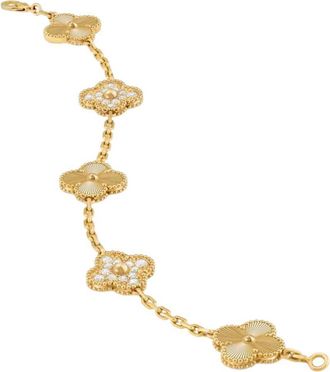 Van Cleef & Arpels Vintage Alhambra Yellow Gold And Diamonds Bracelet