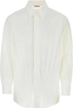 Valentino Garavani Homme, Chemises, Blanc, Taille: S Chemise Oversize en Nylon Technique