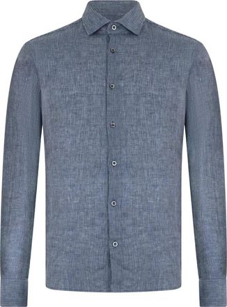 Moorer Homme, Chemises, Bleu, Taille: M Chemise &agrave; manches longues Sorrento