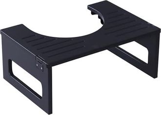 Relaxdays Toilettenhocker, klappbar, Hocker Toilettengang, Erwachsene, Bambus, rutschfest, HxBxT: 18x43x27,5 cm, schwarz