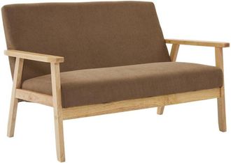 Sweeek Sweeek - Banquette canap&eacute; 2 places en bois et tissu velours c&ocirc;tel&eacute;. Isak. l 114 x p 69.5 x h 73cm Velours c&ocirc;tel&eacute; Taupe