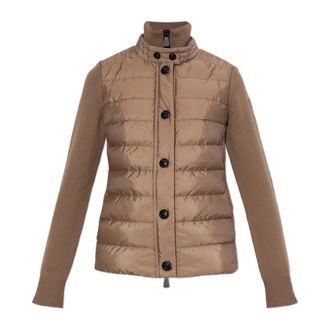 Moncler Cardigan avec insert en duvet - Femme - Pulls - Brun - Taille: 42 FR
